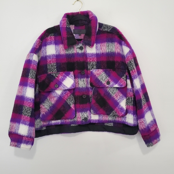 Blank NYC | Jackets & Coats | Blank Nyc Cropped Shacket Jacket Plaid ...